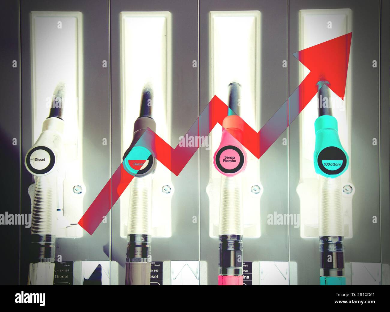 Shot of station with fuel, oil, gasoline and diesel, close-up of a ...