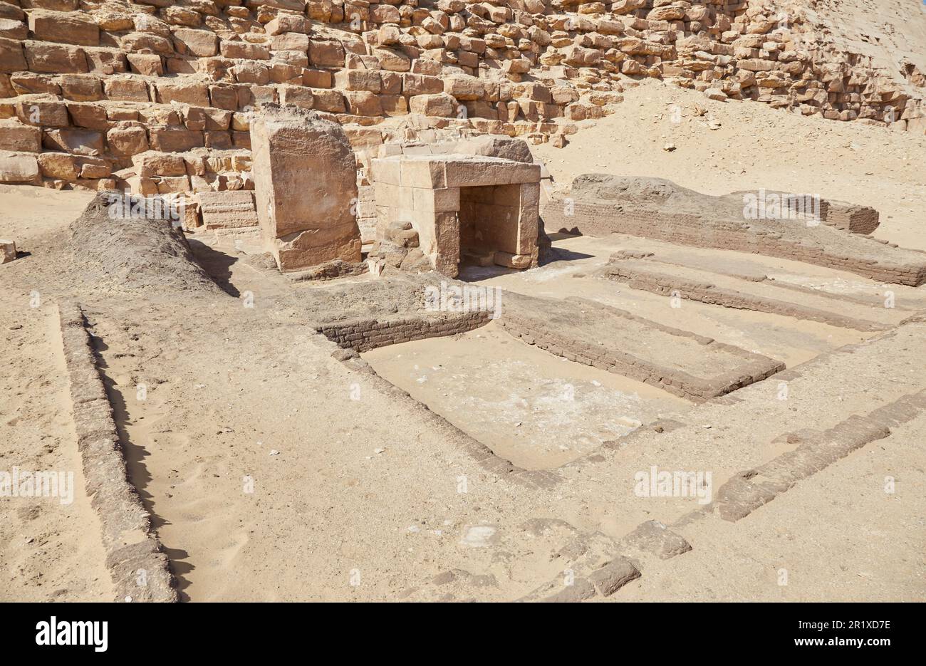 The unique Bent Pyramid of Dahshur, Egypt, built by the Pharaoh Sneferu ...