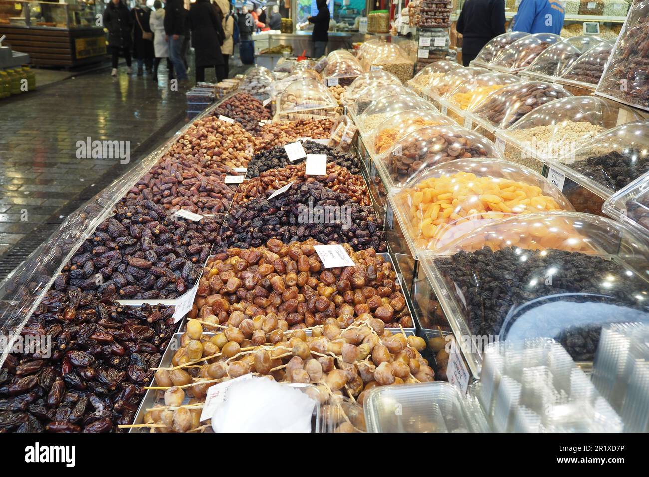 many date fruits display for sale at local market Stock Photo - Alamy