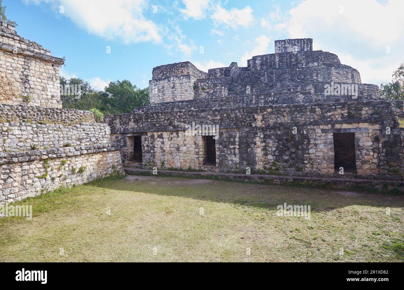 The unique Mayan ruins of Ek Balam, known for its well-preserved stucco ...