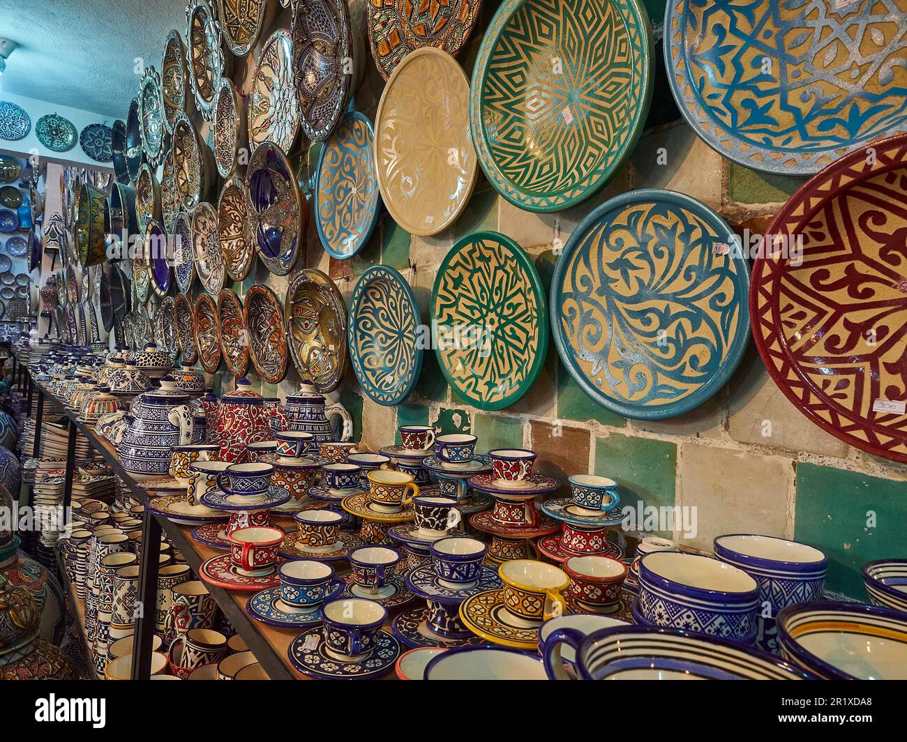 colorful and artistic handcrafted ceramic pottery made out clay in ...