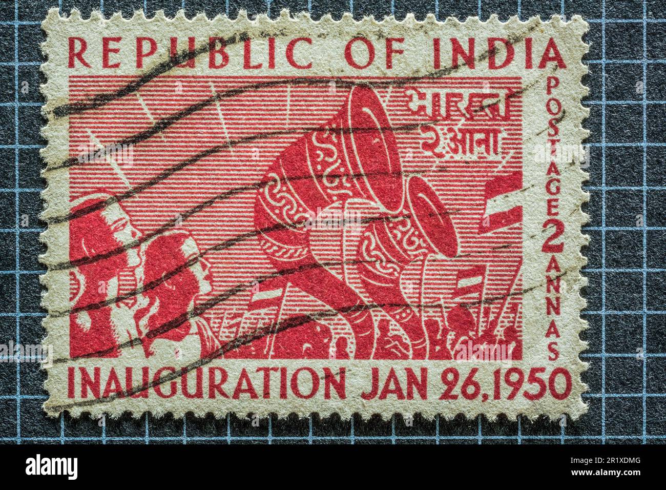 09 25 2013 Vintage Postal Stamp Of Republic of India Inauguration Jan ...