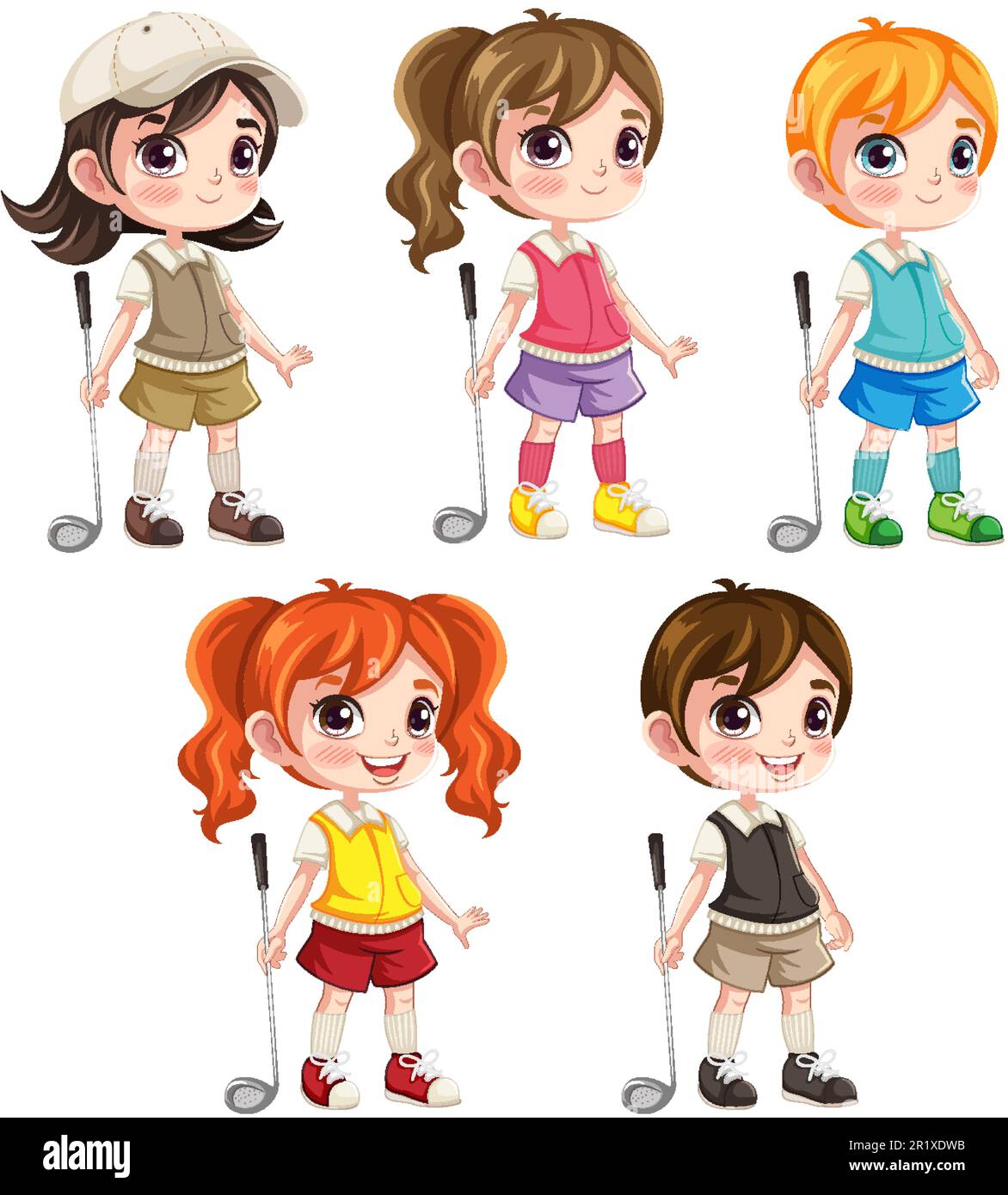 Isolated professional golfer cartoon character illustration Stock ...