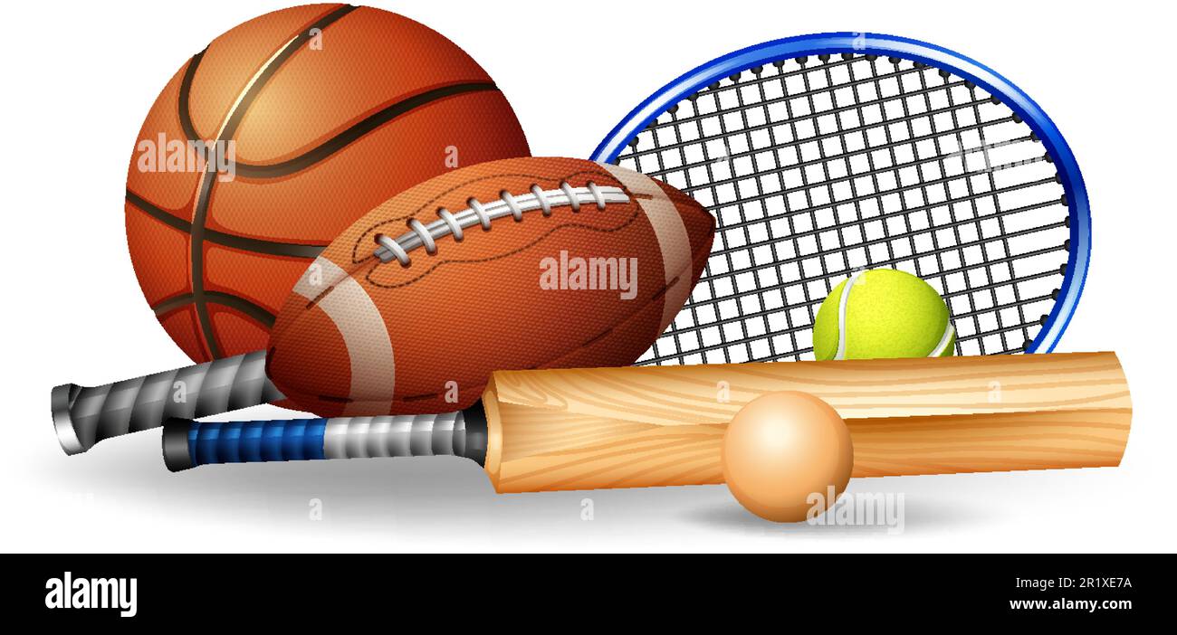 Sports Objects Collection in Vector illustration Stock Vector Image ...