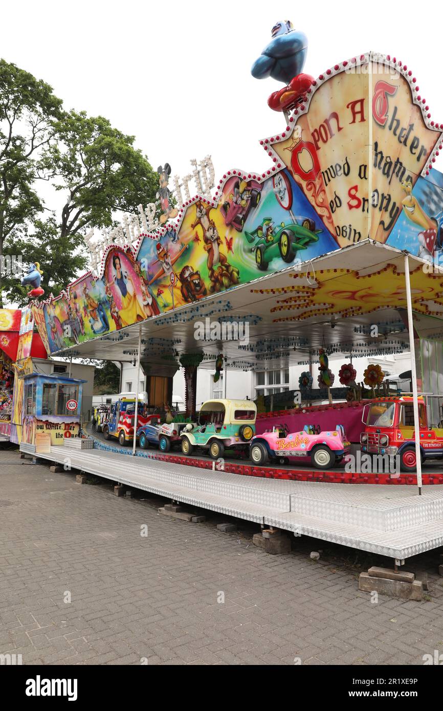 DARLOWO, POLAND - AUGUST 22, 2022: Kids attractions in amusement park ...
