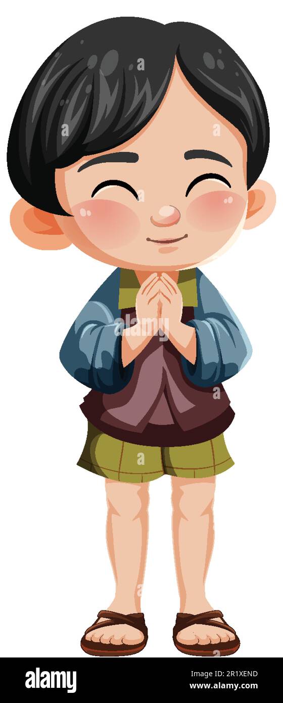 Cute cartoon character with smiley face standing illustration Stock ...