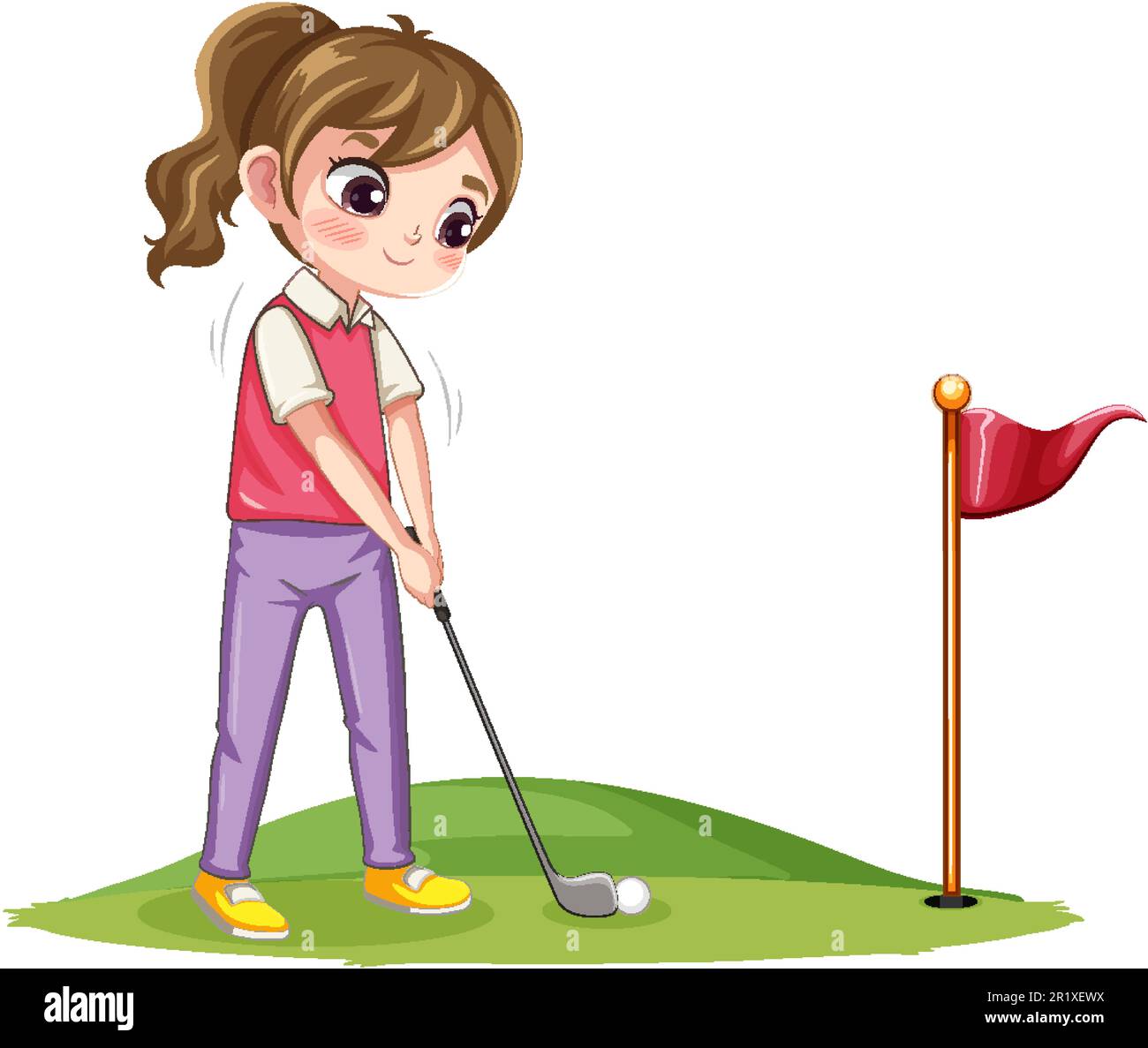 Isolated professional golfer cartoon character illustration Stock ...
