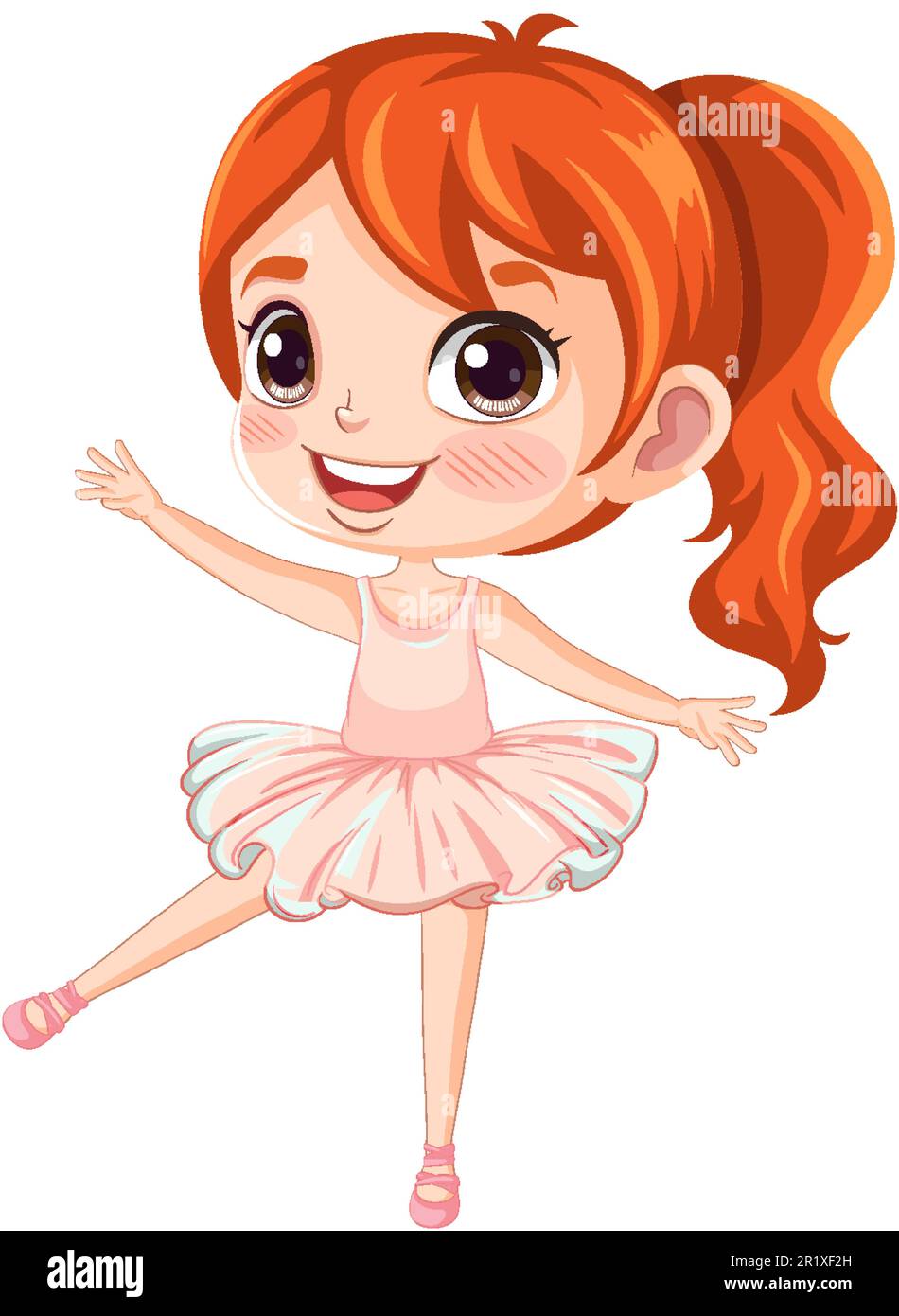 Cute ballet dancer cartoon character illustration Stock Vector Image ...