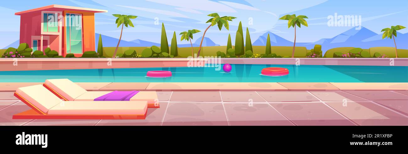 Pool luxury home Stock Vector Images - Alamy
