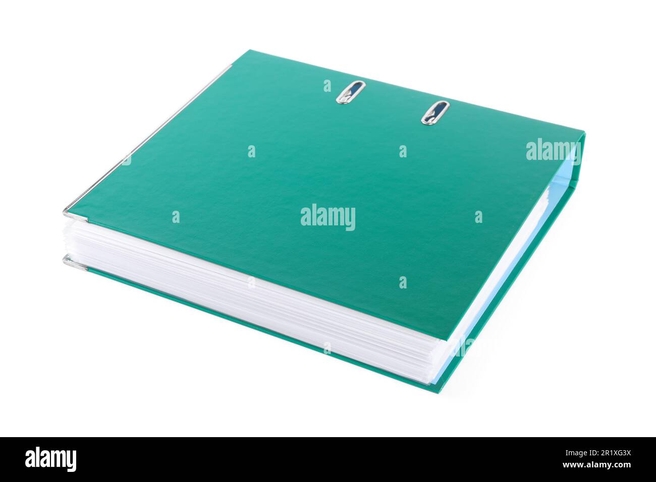One green office folder isolated on white Stock Photo - Alamy