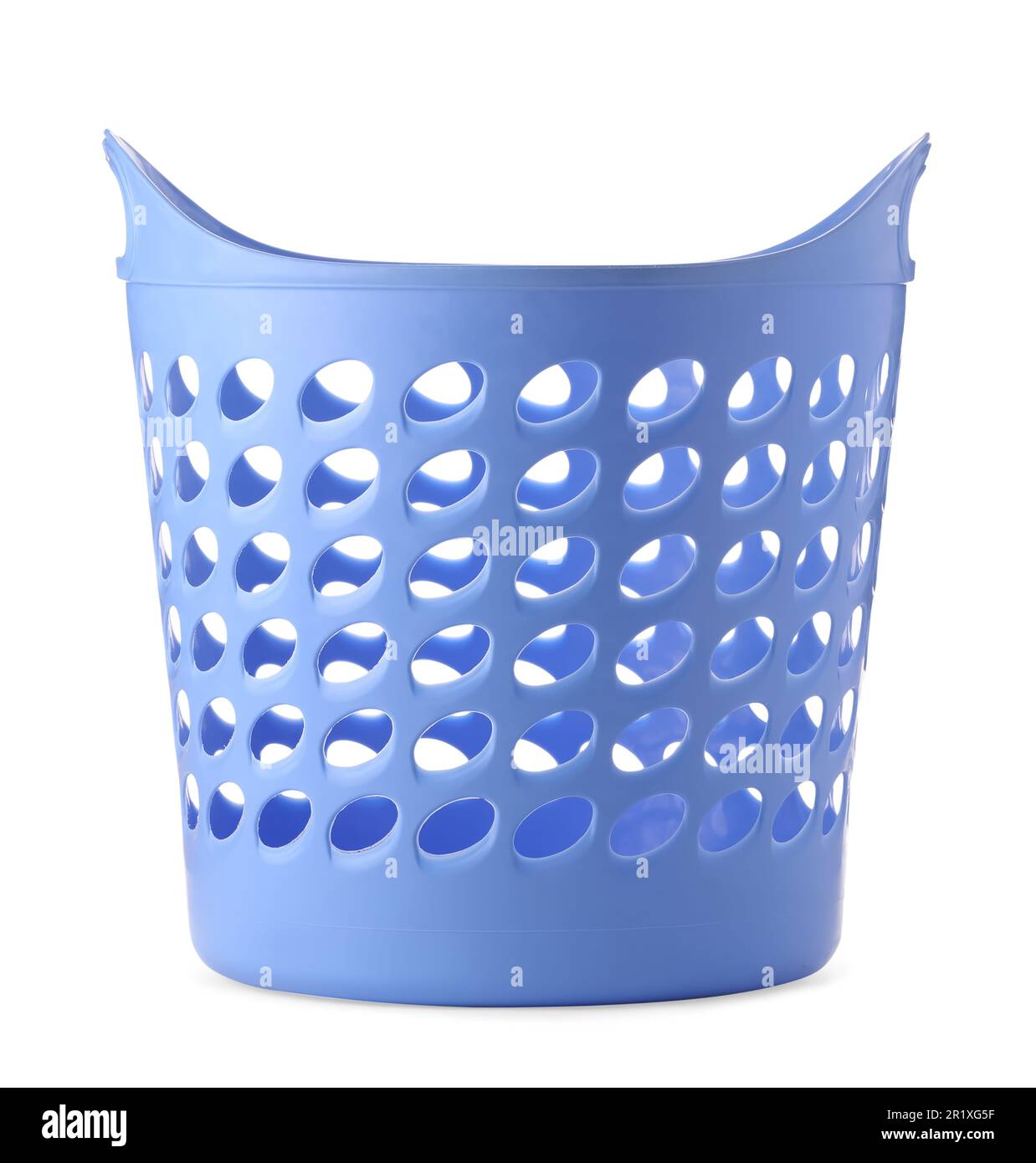 Empty blue laundry basket Cut Out Stock Images & Pictures - Alamy