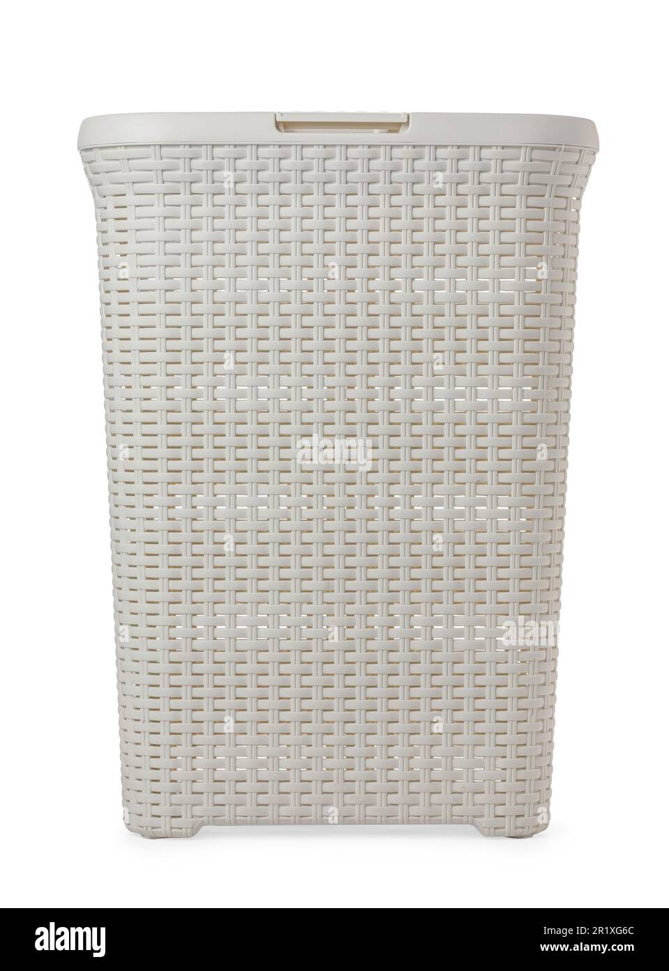 One empty plastic laundry basket isolated on white Stock Photo - Alamy