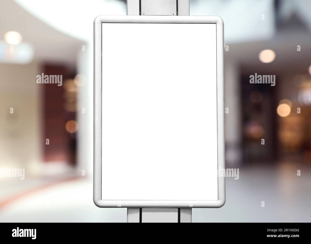 Blank advertising board in shopping mall. Mockup for design Stock Photo ...