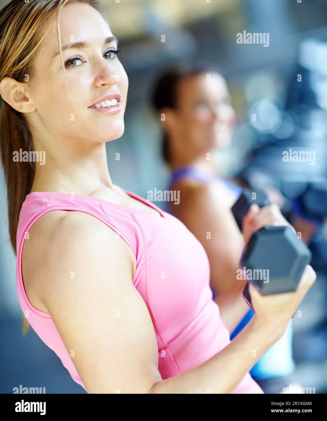 Im making great progress. A beautiful young woman working out at the ...