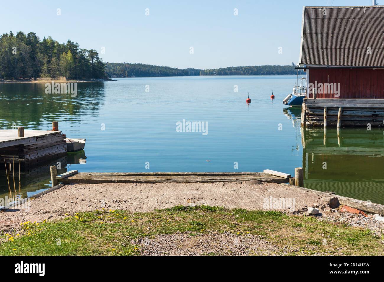 Place to launch boats to the sea at the harbour of Seili island Stock ...