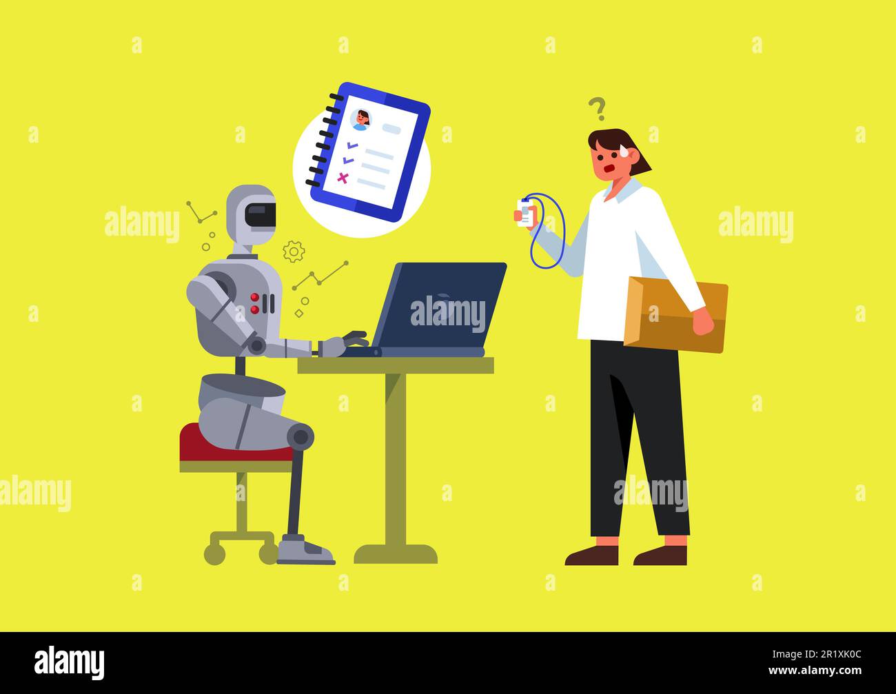 AI artificial intelligence robot versus person human Stock Photo - Alamy