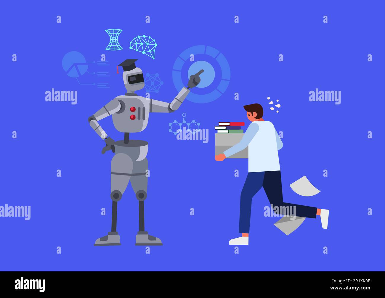 AI artificial intelligence robot versus person human Stock Photo - Alamy