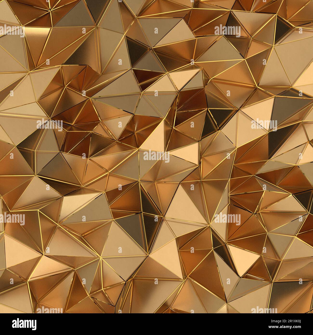 A vibrant display of golden geometric shapes with a captivating visual ...