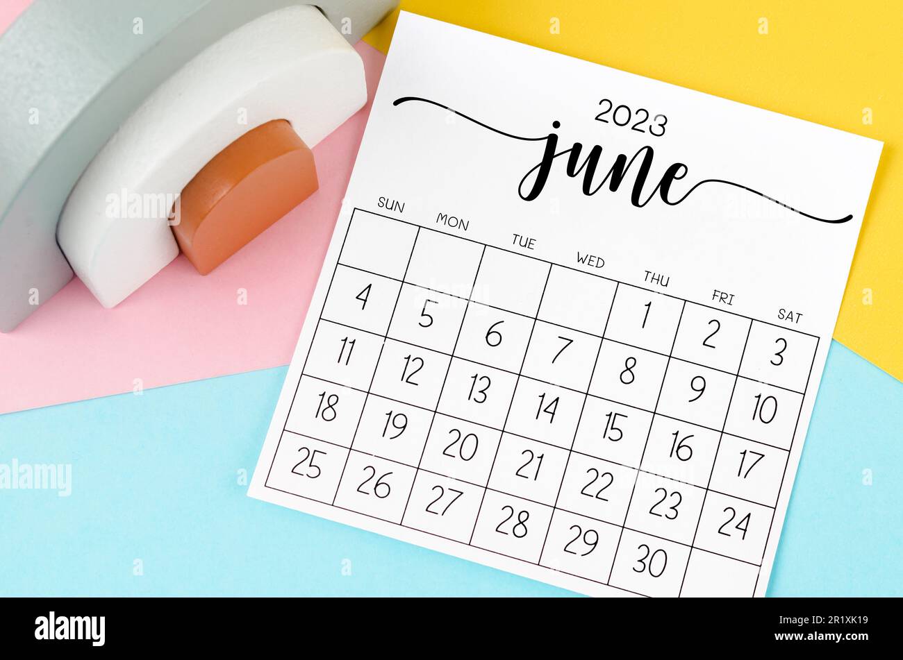 June 2023 Monthly calendar for 2023 year on beautiful background Stock ...