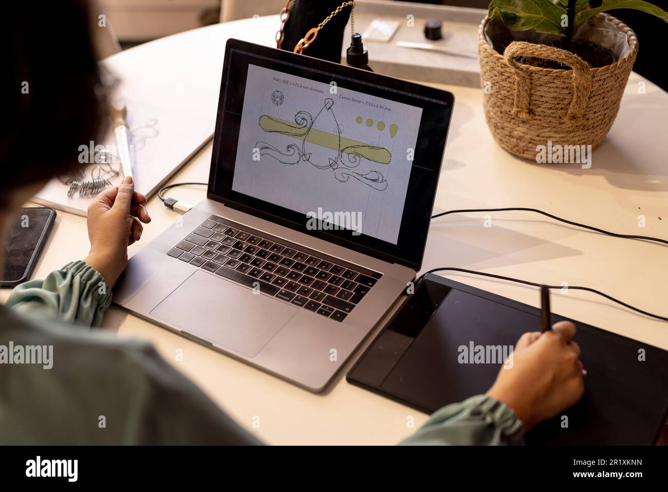 Cartoon female at computer hi-res stock photography and images - Alamy