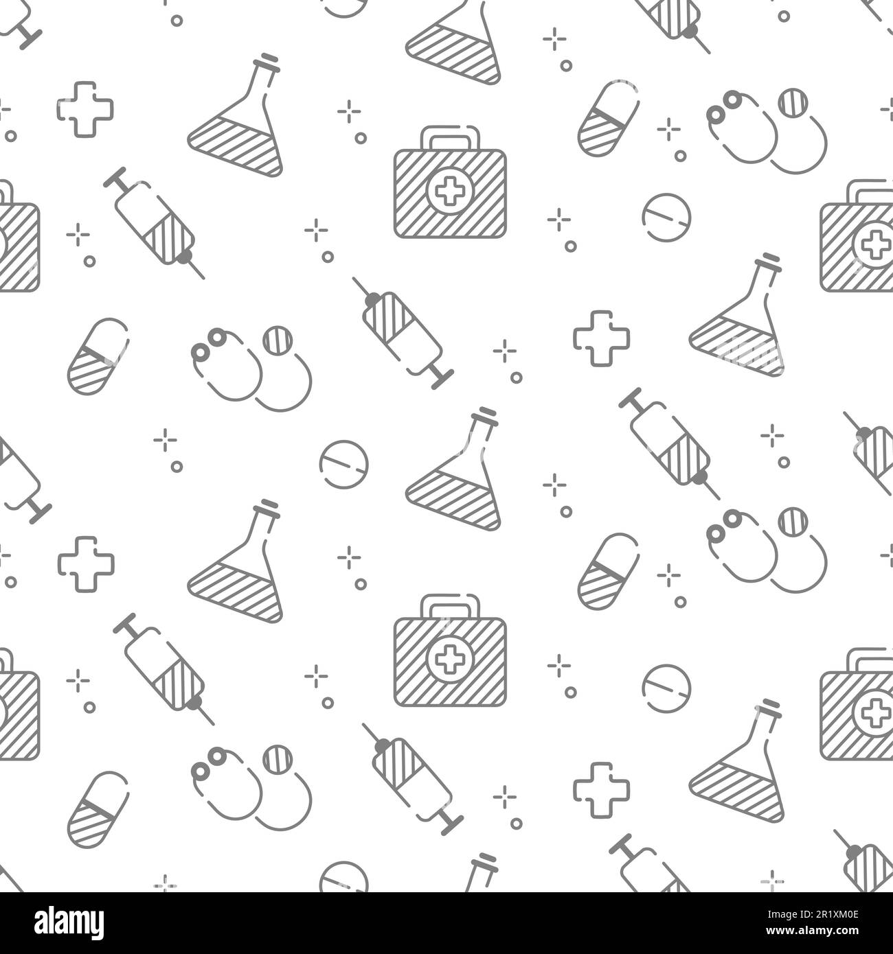 medical pattern on a white background with elements of traditional ...