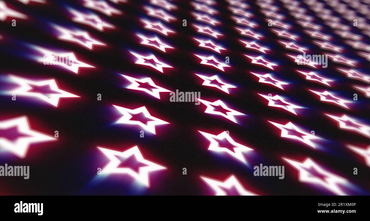 Abstract pattern of glowing geometric stars futuristic hi-tech black ...