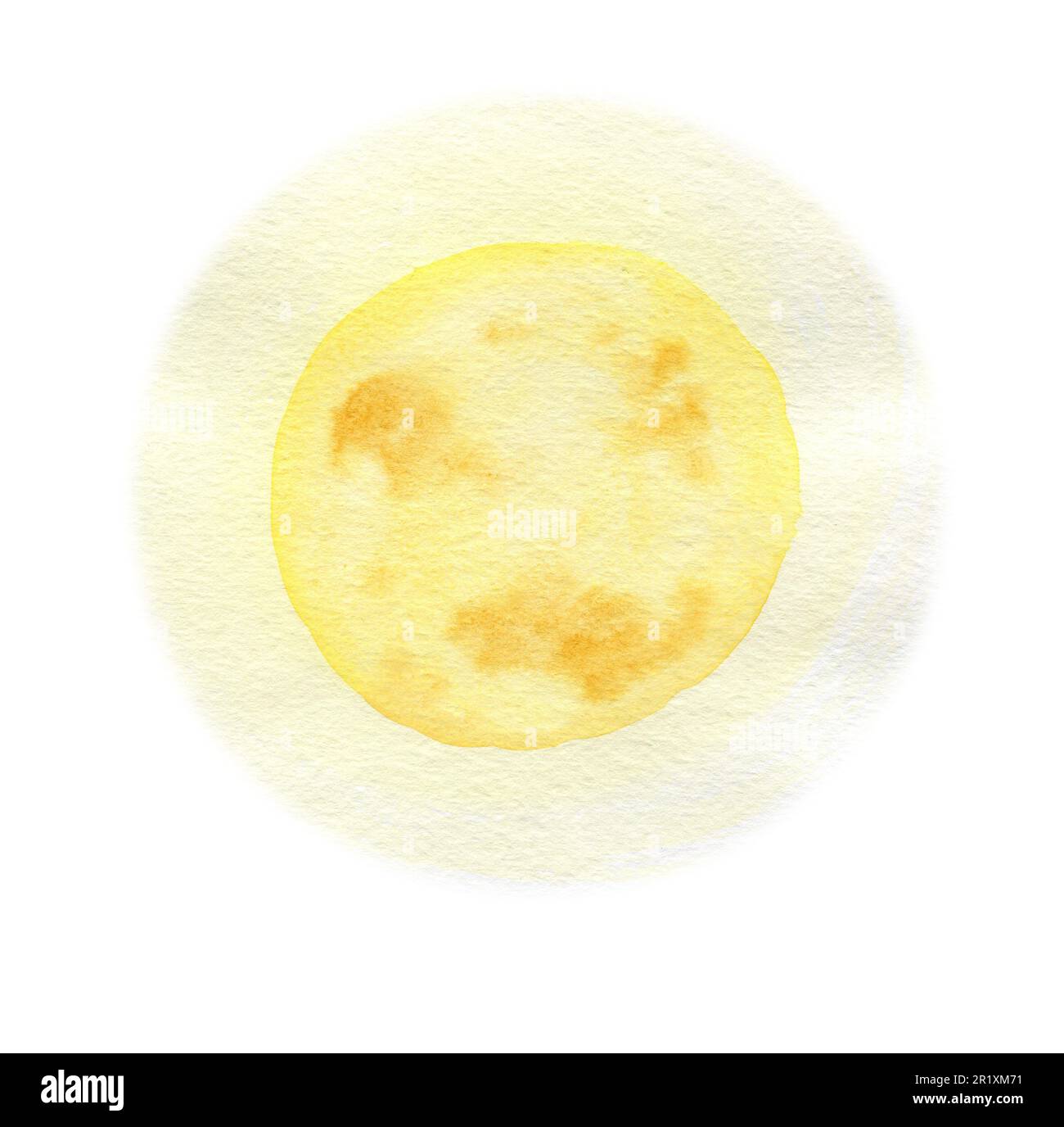 watercolor moon, hand drawn illustration of spase object, yellow ...
