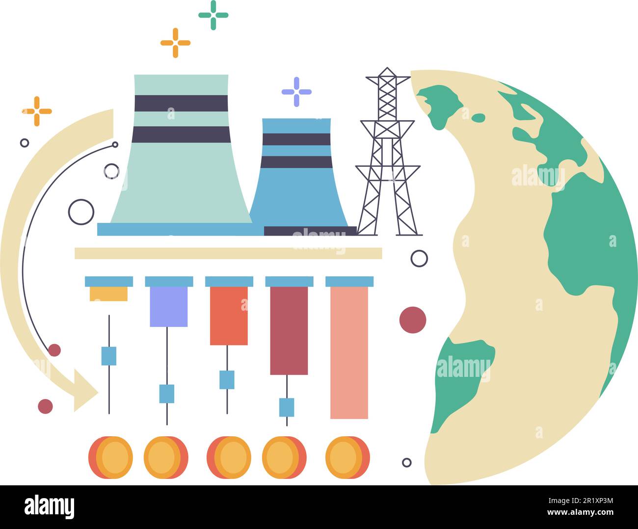 Power plants and stations energy generation chart Stock Vector Image ...