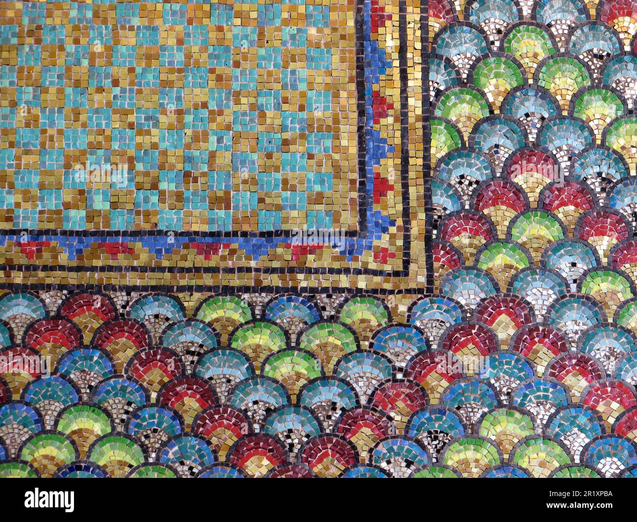 Background of colorful mosaic tiles. Ancient Arabic patterns on the ...