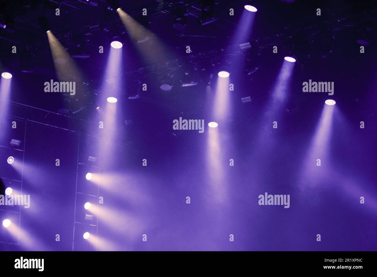 Shiny stage lights at a live concert at music festival Stock Photo - Alamy