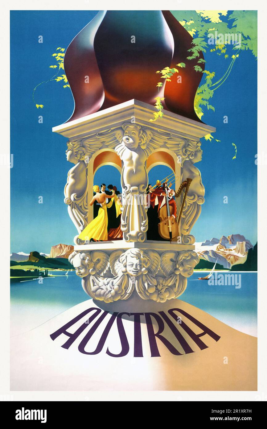 Vintage travel poster austria hi-res stock photography and images - Alamy