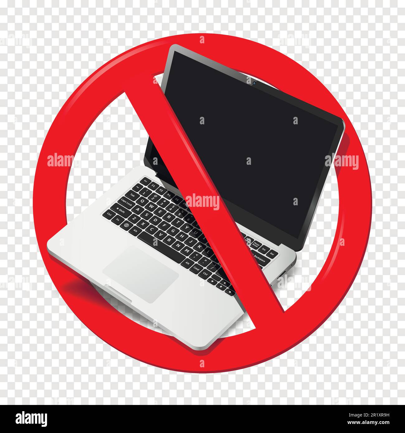 Not use laptop sign isolated on transparent background. Vector ...