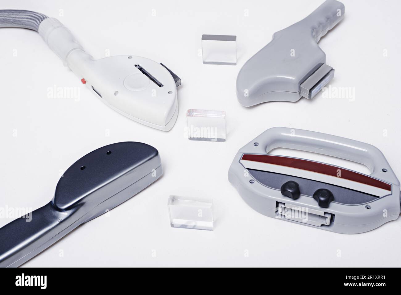 Heads of various electrical devices to apply beauty treatments in ...