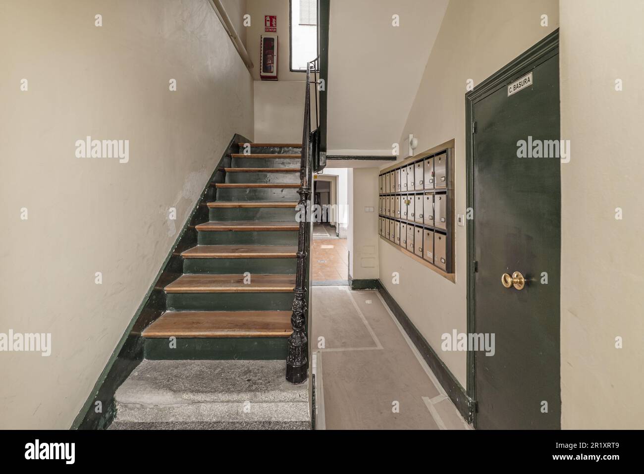 Stairs of wooden steps inside a vintage building Stock Photo - Alamy