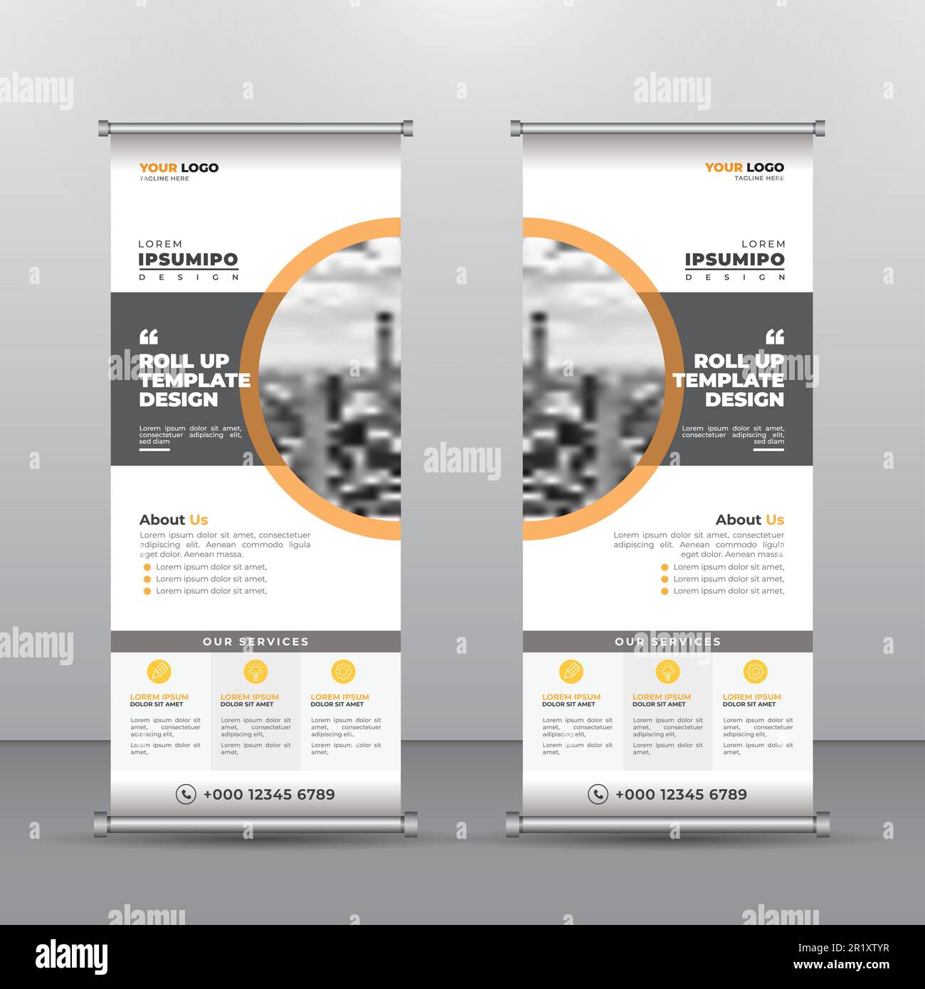 Corporate Roll-Up Banner Template. Abstract geometric background ...