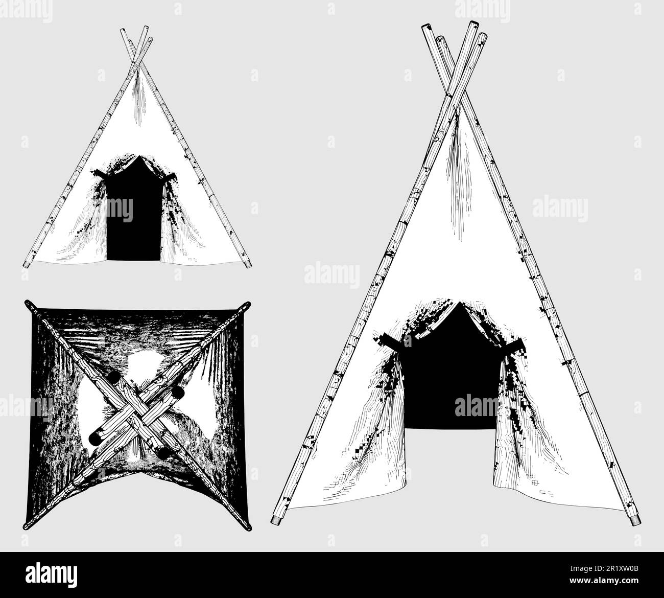 Wigwam Tent For Children Vector. A Vector Illustration Of Wigwam Tent ...