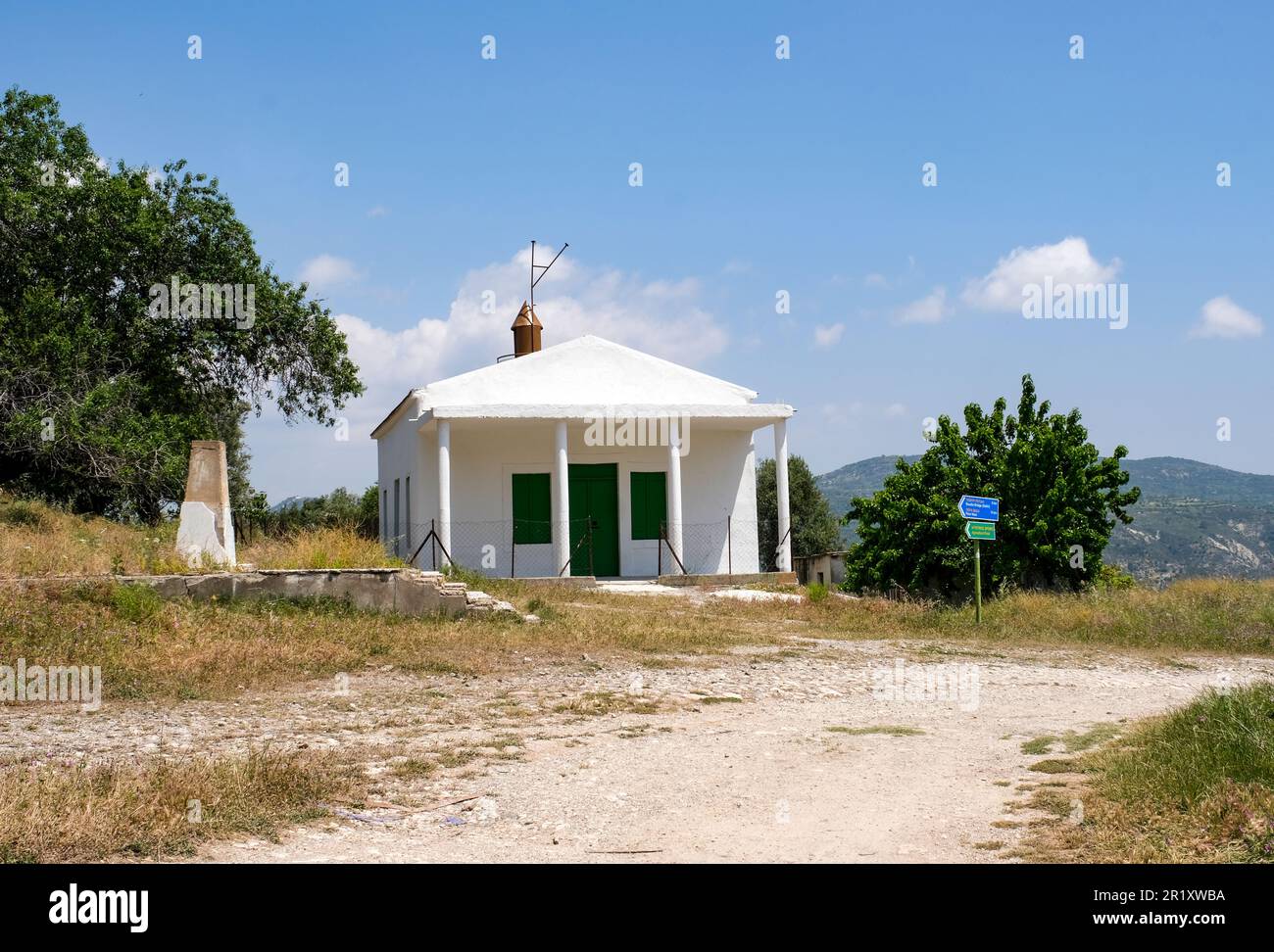The mosque in the Turkish Cypriot village of Vretsia, Cyprus. The ...