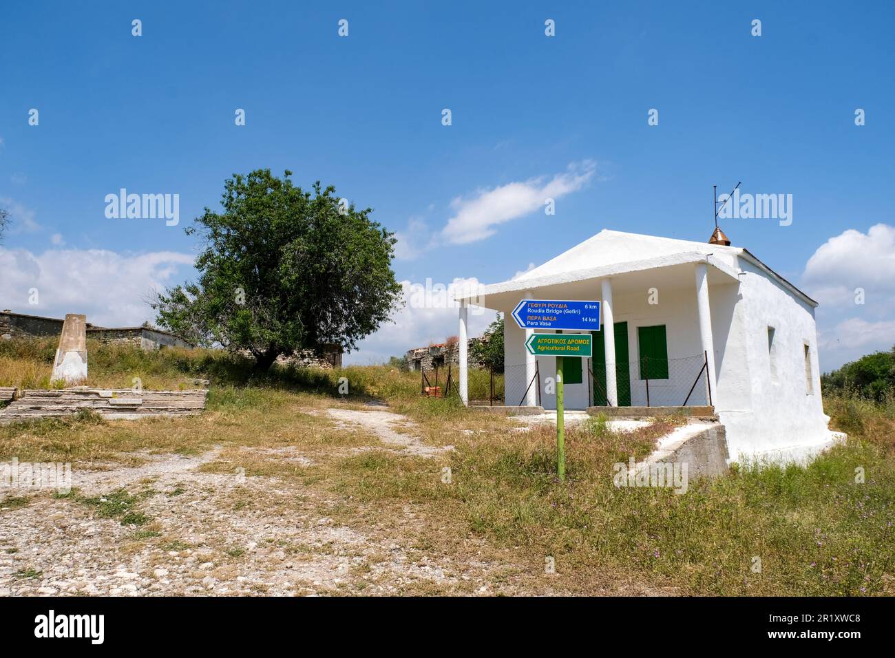 The mosque in the Turkish Cypriot village of Vretsia, Cyprus. The ...