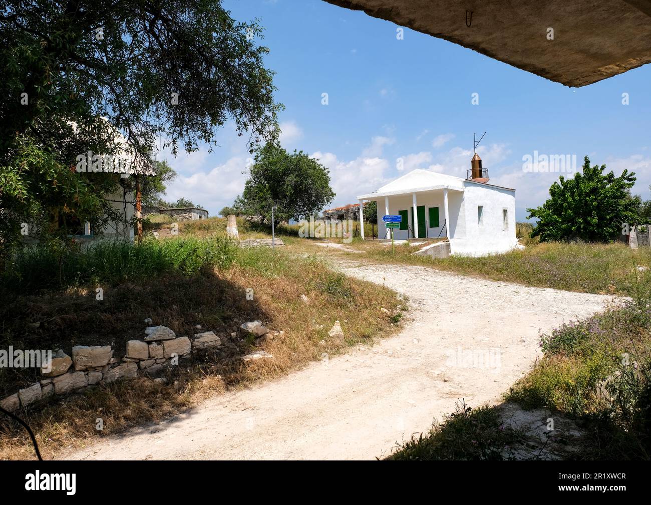 The mosque in the Turkish Cypriot village of Vretsia, Cyprus. The ...