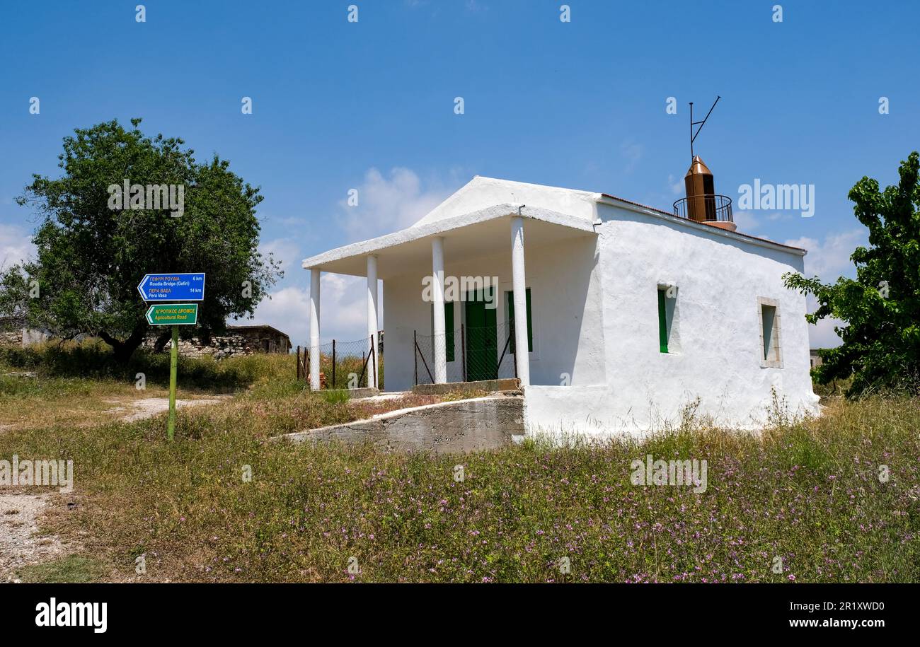 The mosque in the Turkish Cypriot village of Vretsia, Cyprus. The ...