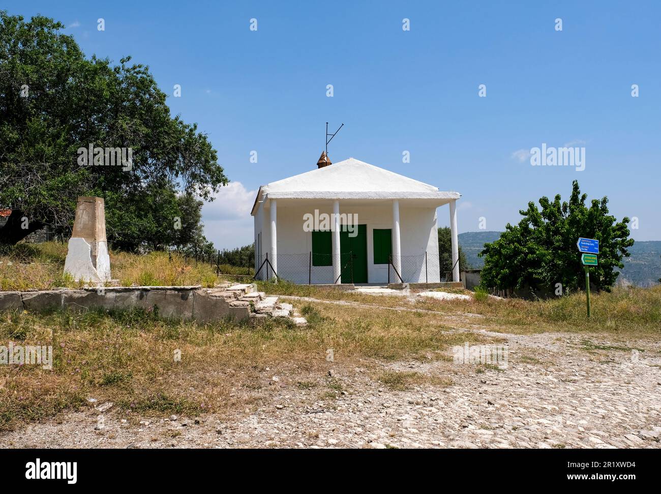 The mosque in the Turkish Cypriot village of Vretsia, Cyprus. The ...