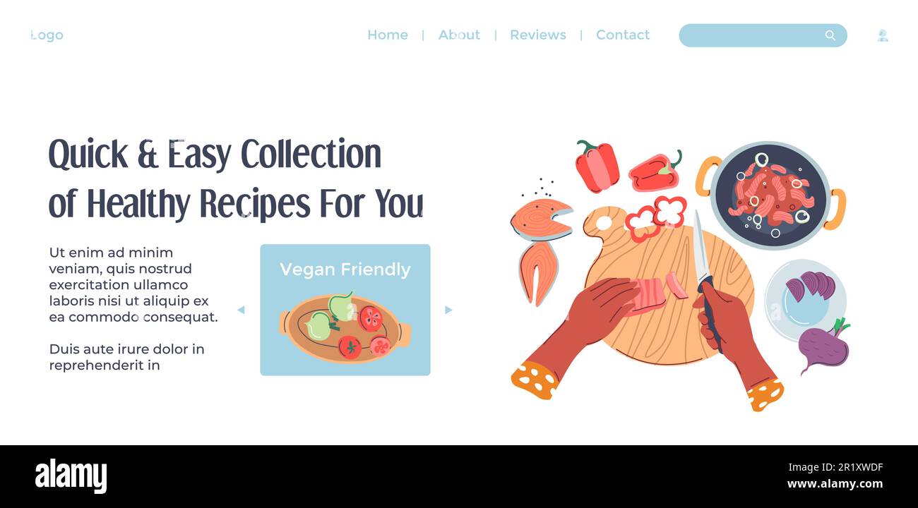 Quick and easy collection, healthy recipes web Stock Vector Image & Art ...