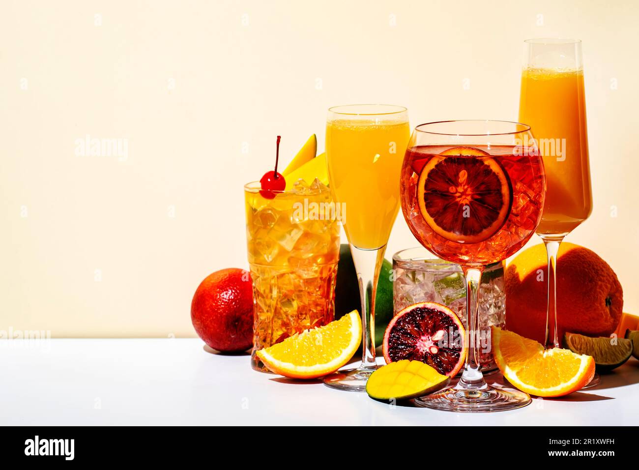 Summer alcoholic cocktails for party, refreshing drinks with sparkling ...