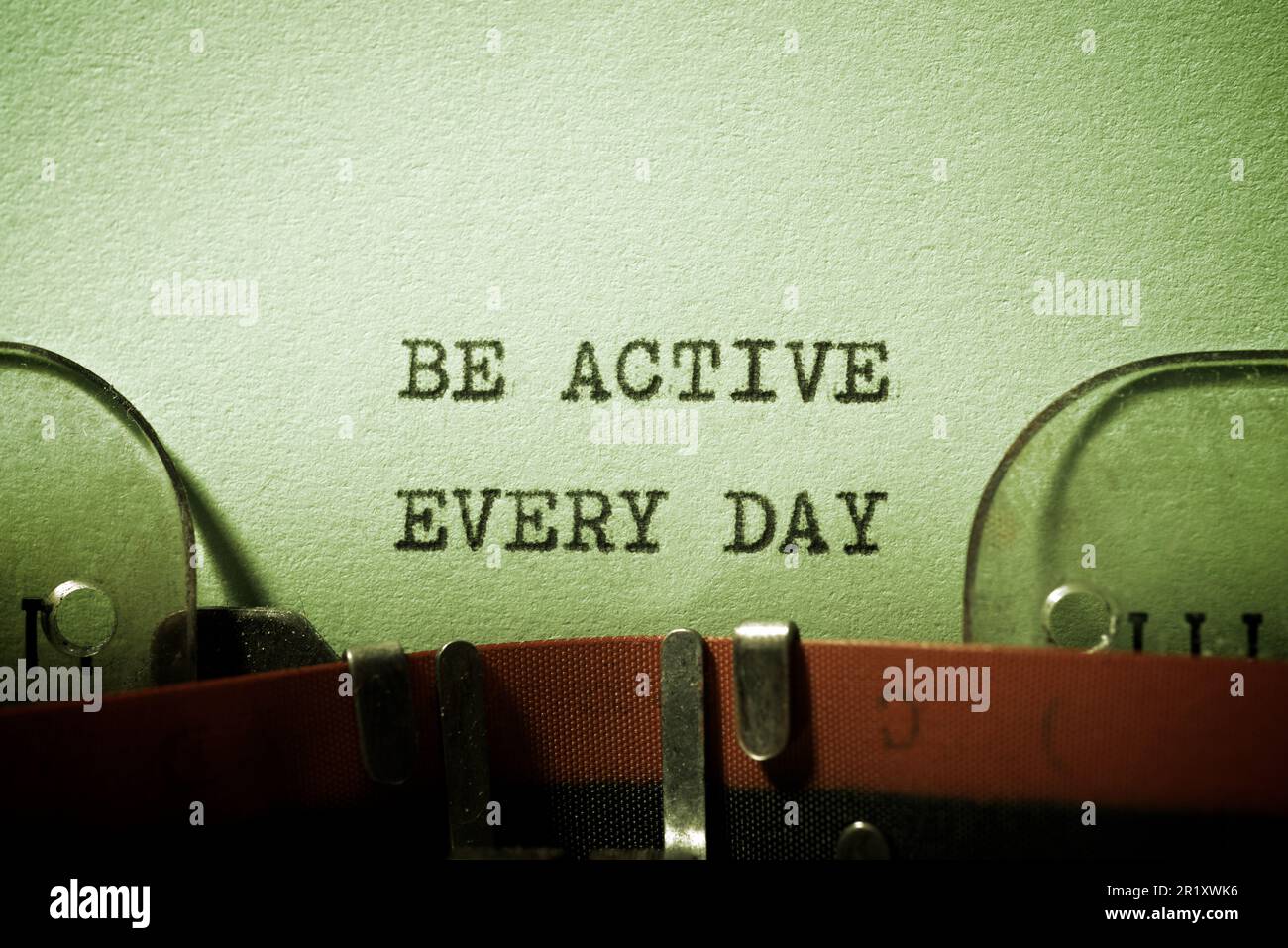 Be active every day text written with a typewriter Stock Photo - Alamy