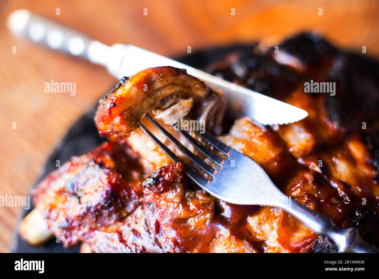 Juicy ribs on grill hi-res stock photography and images - Alamy