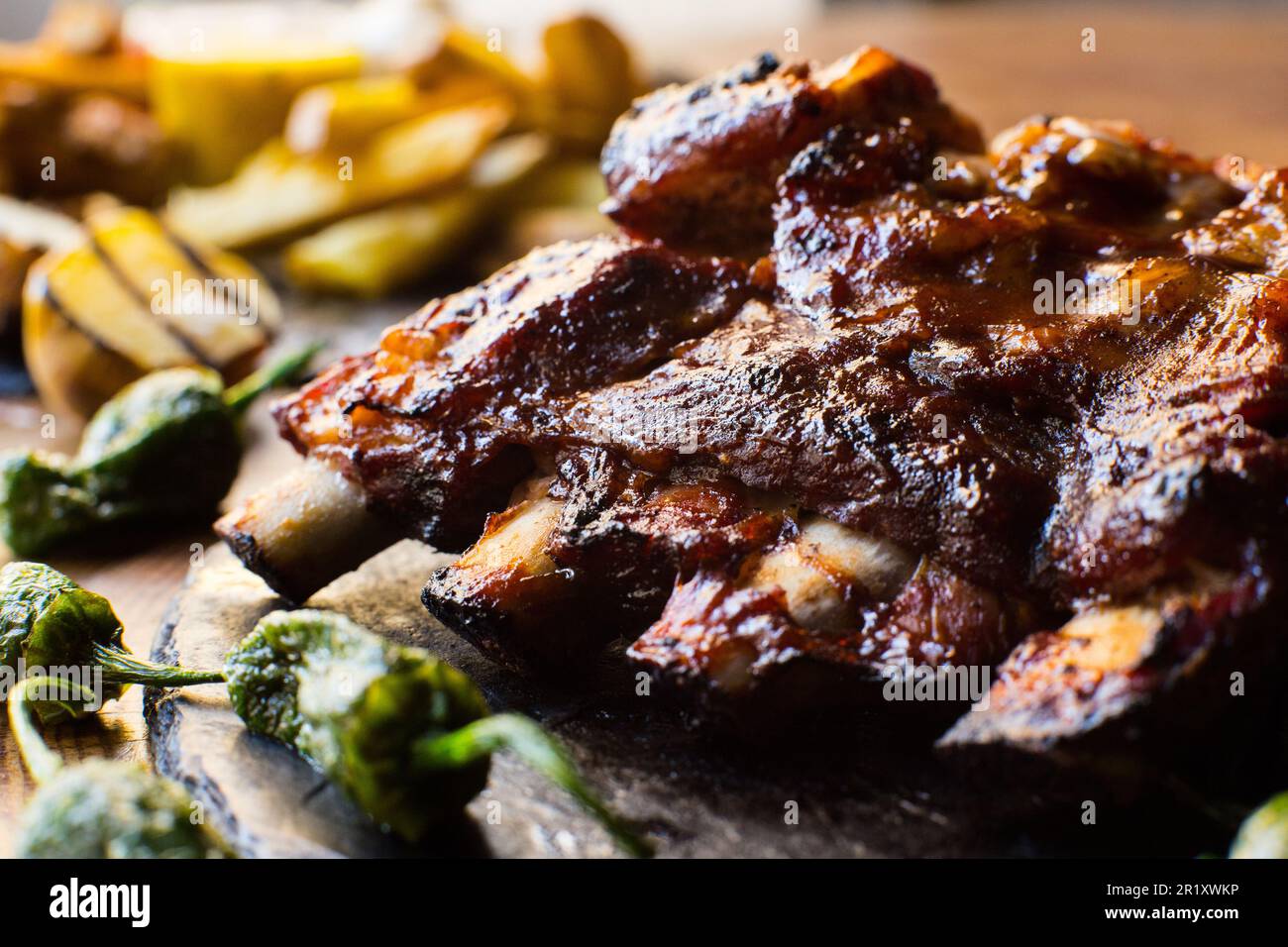Delicious juicy ribs roasted on hi-res stock photography and images - Alamy