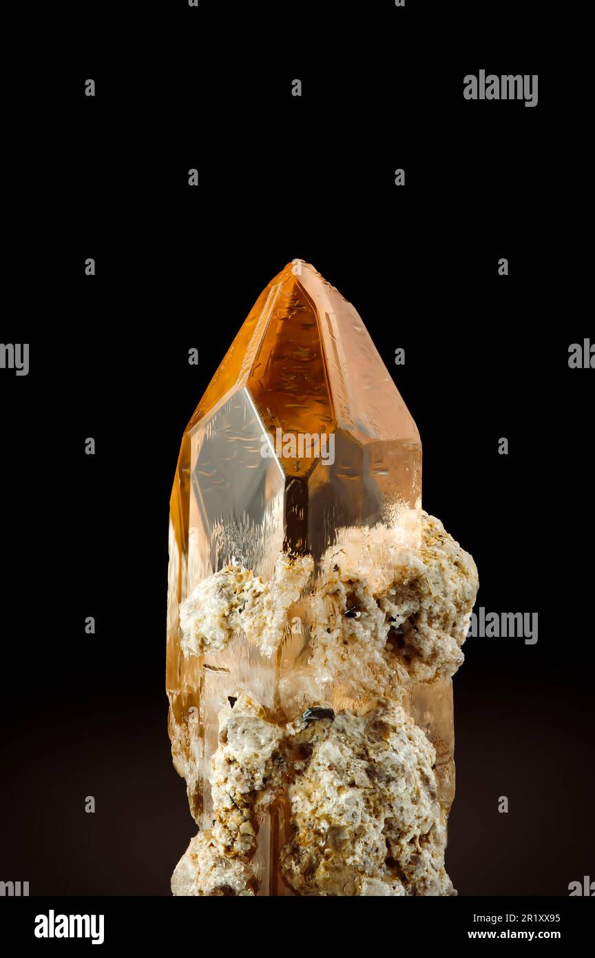 imperial topaz crystal macro detail texture background. close-up raw ...