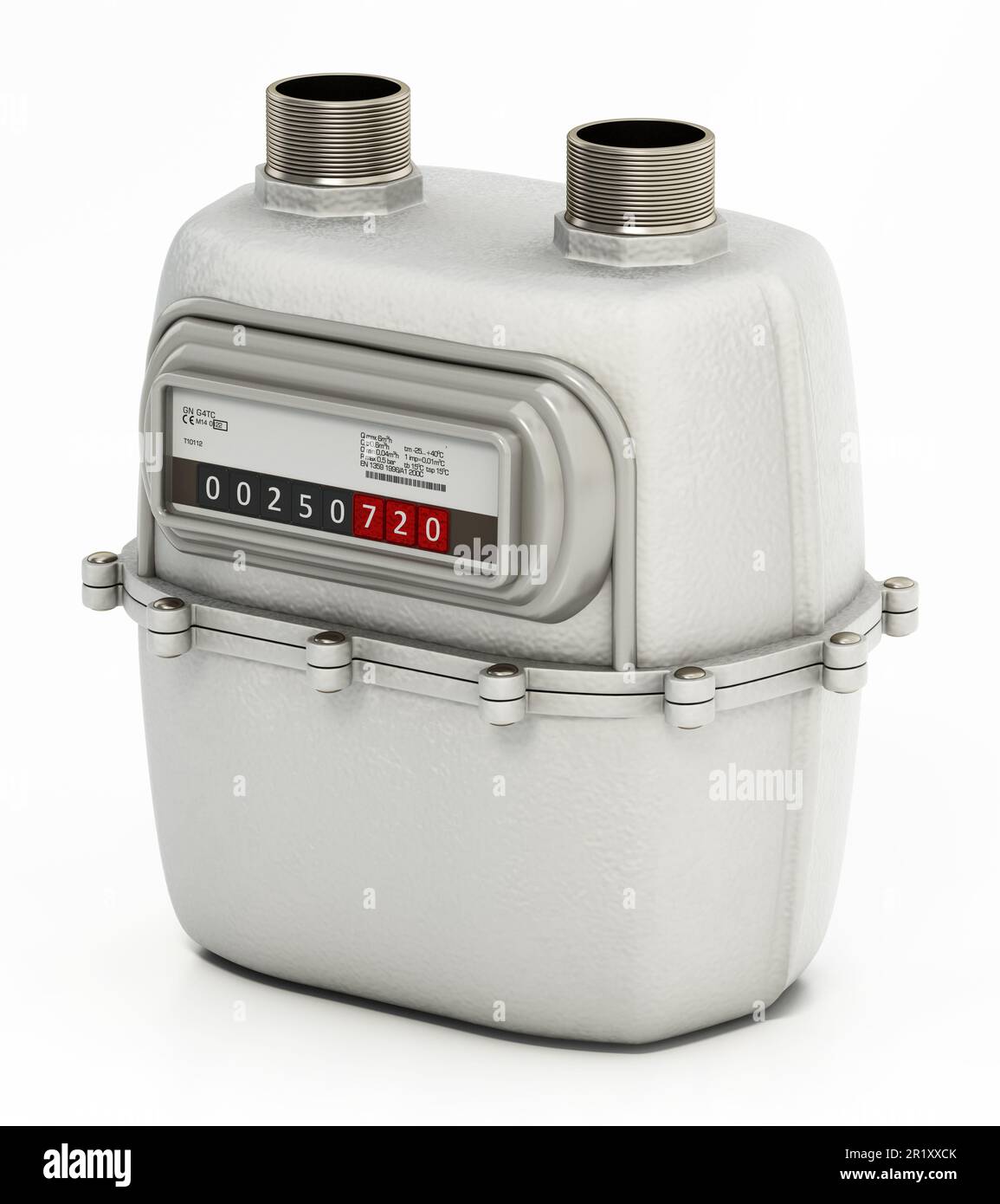 Gas meter isolated on white background. 3D illustration Stock Photo - Alamy