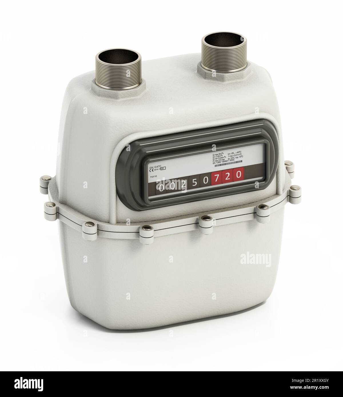 Gas meter isolated on white background. 3D illustration Stock Photo - Alamy