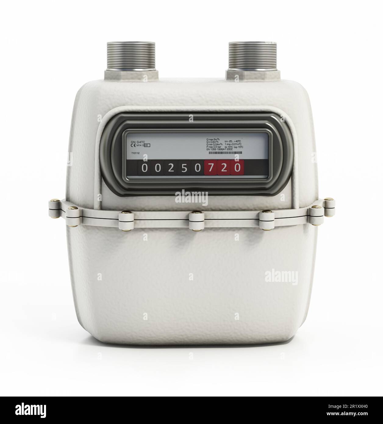 Gas meter isolated on white background. 3D illustration Stock Photo - Alamy